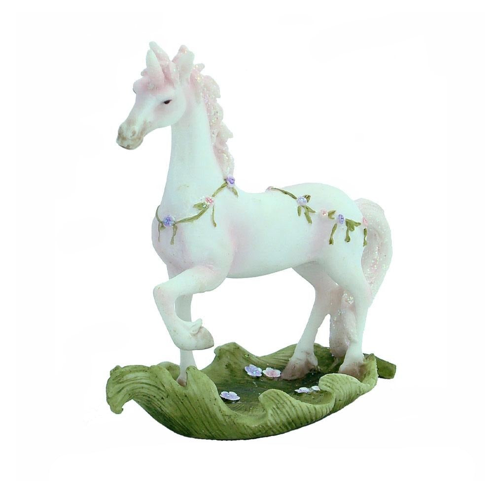 Unicorn Prancing on a Leaf | Fairy Garden Miniatures & Collectibles ...
